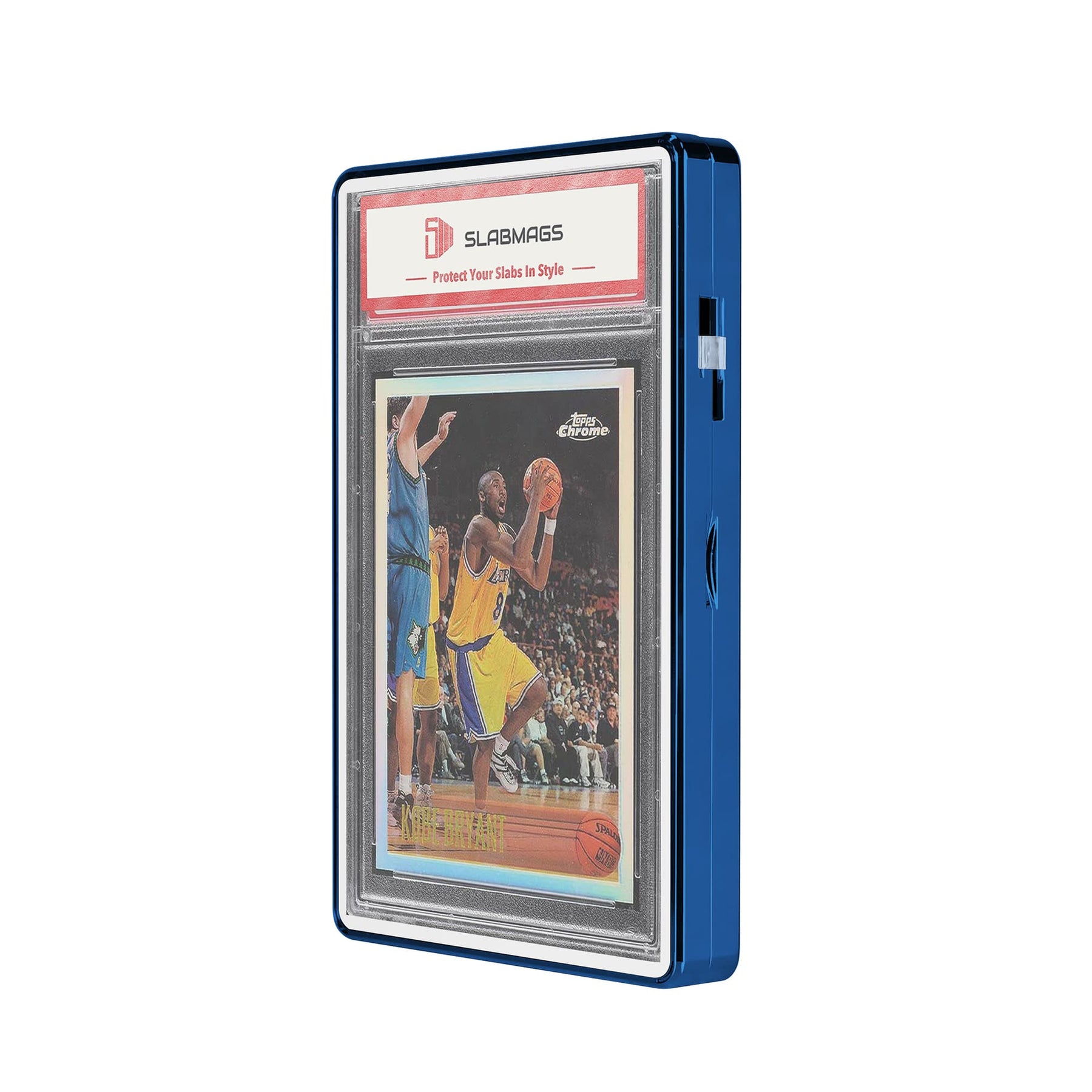 Thick PSA Slabmags Case - Metallic Blue With White Glass Border - Slabmags